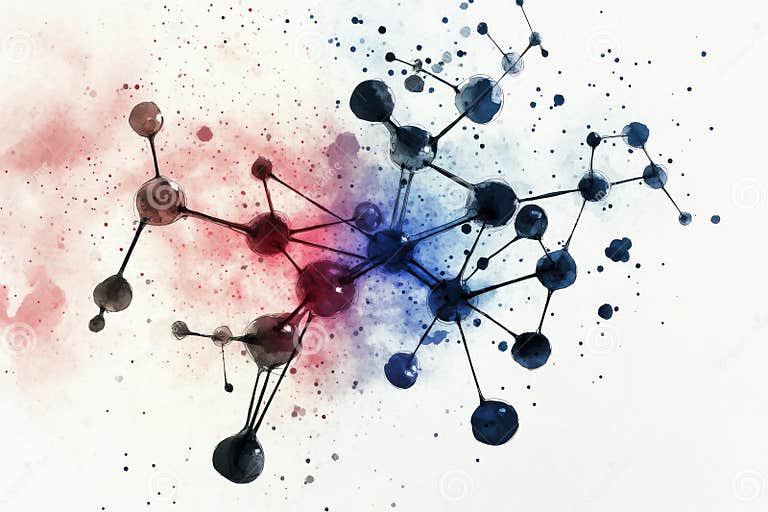 Minimalistic Abstract Molecule Design with Splattered Paint Effect for ...