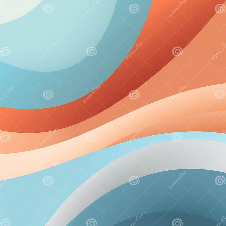 Minimalistic Abstract Wave Pattern in Soft Orange and Light Blue Stock ...