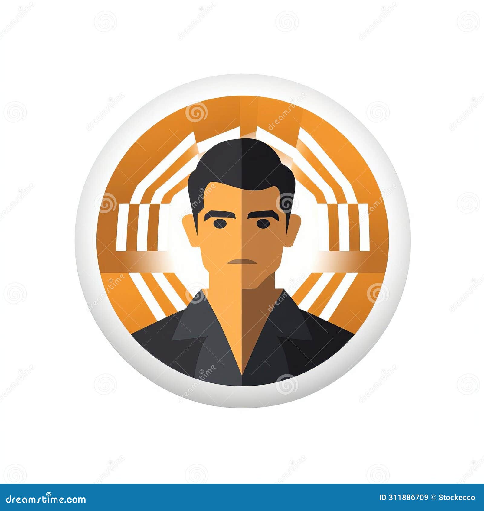 Minimalistic Aiden Icon with Subtle Irony and Sharp Angles Stock ...