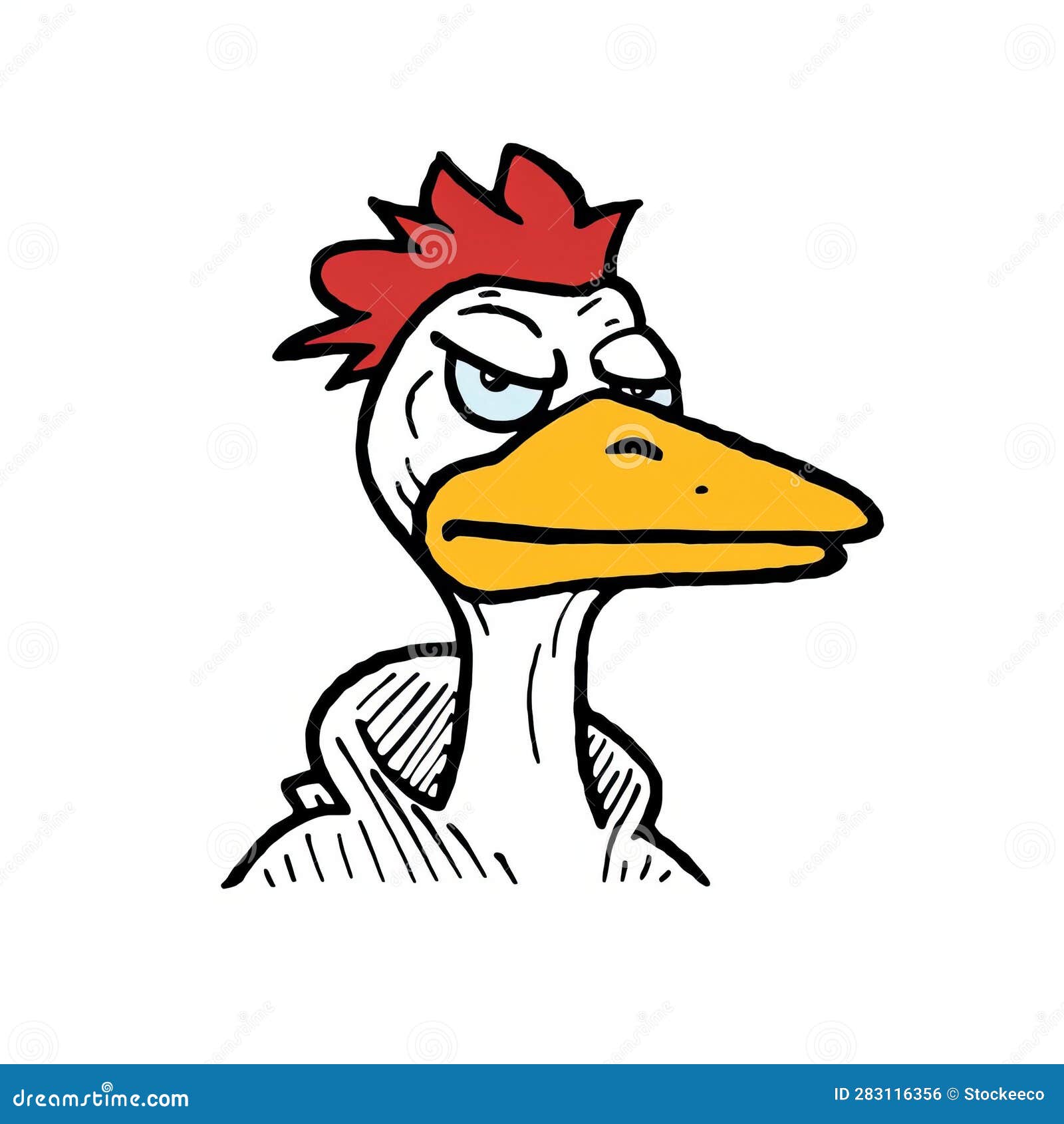 Minimalistic Angry Chicken Drawing in Guillemin Style Stock ...