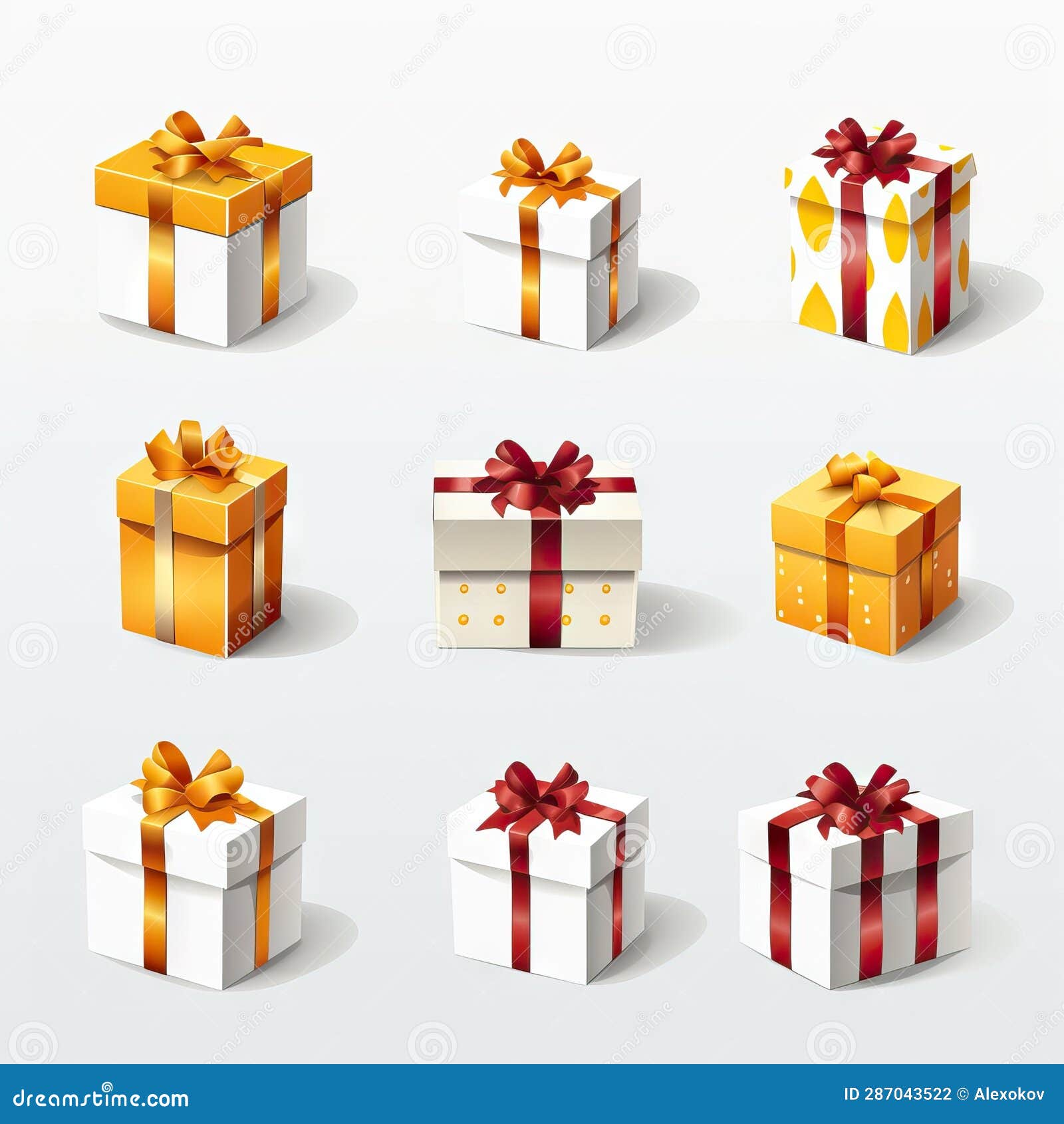 Minimalistic Animated Gift Box Set AI Generated Stock Illustration ...
