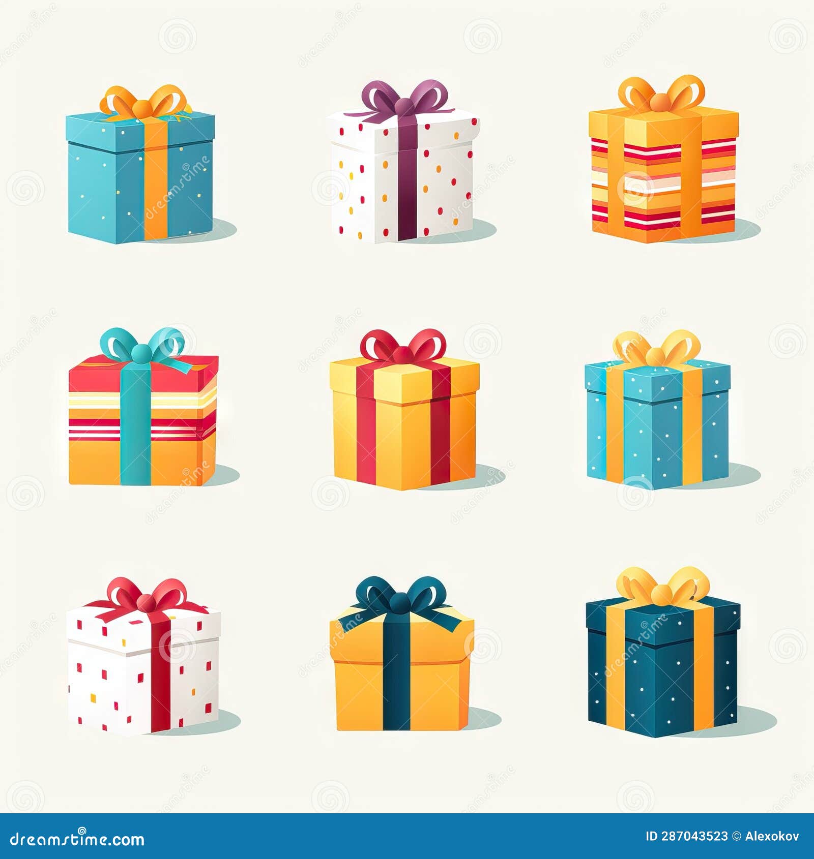 Minimalistic Animated Gift Box Set AI Generated Stock Illustration ...