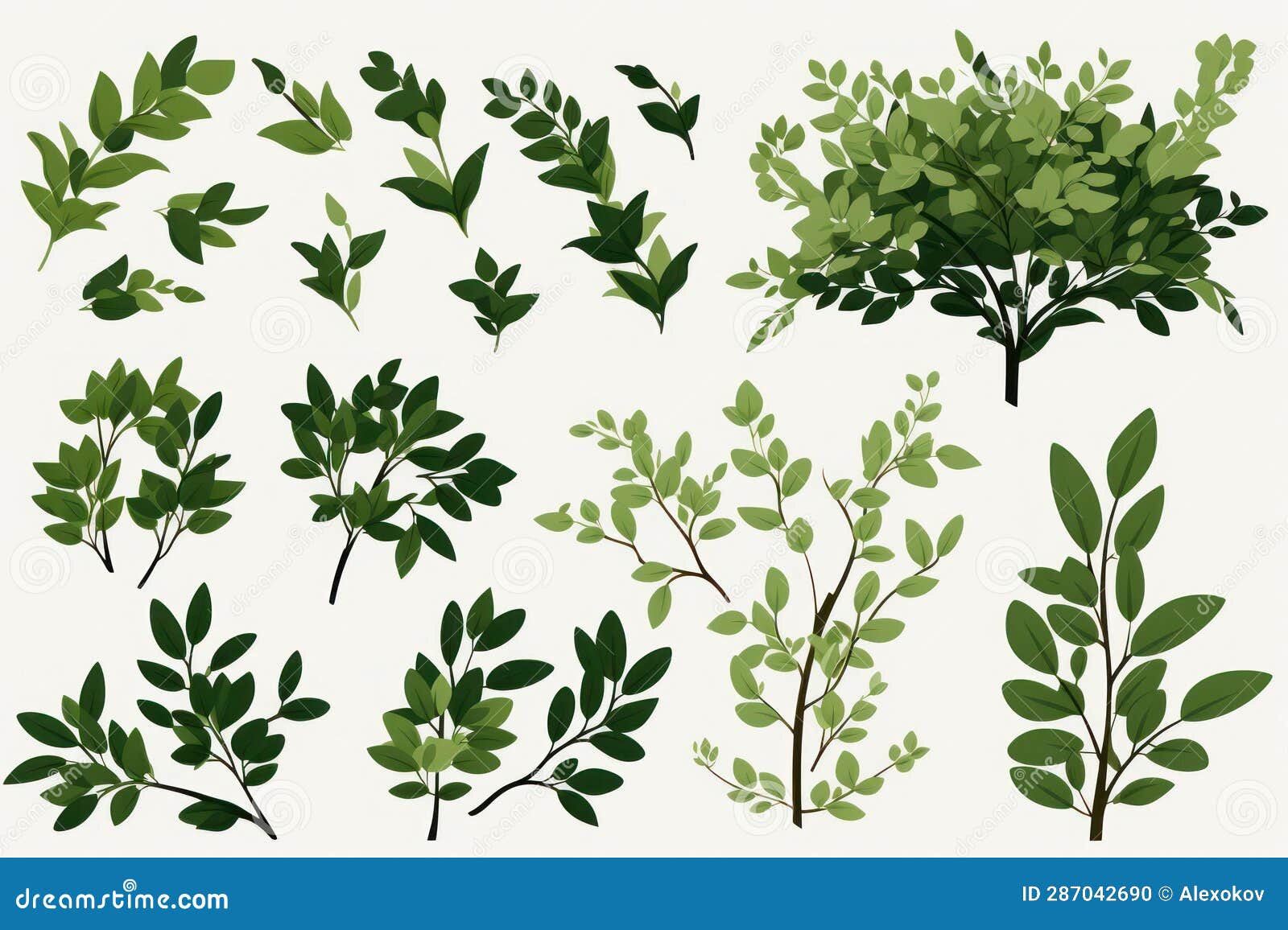 Minimalistic Animation of Bush Set AI Generated Stock Illustration ...