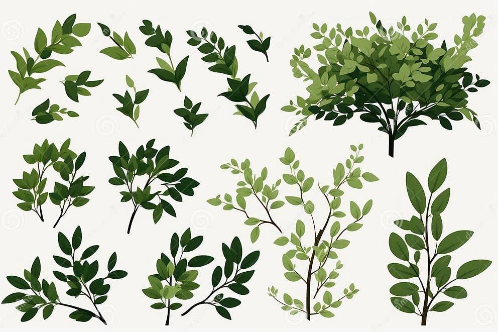 Minimalistic Animation of Bush Set AI Generated Stock Illustration ...