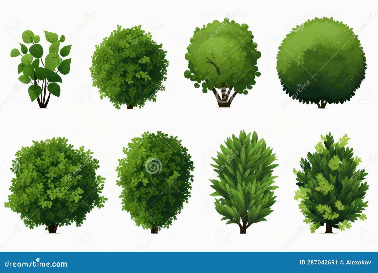 Minimalistic Animation of Bush Set AI Generated Stock Illustration ...