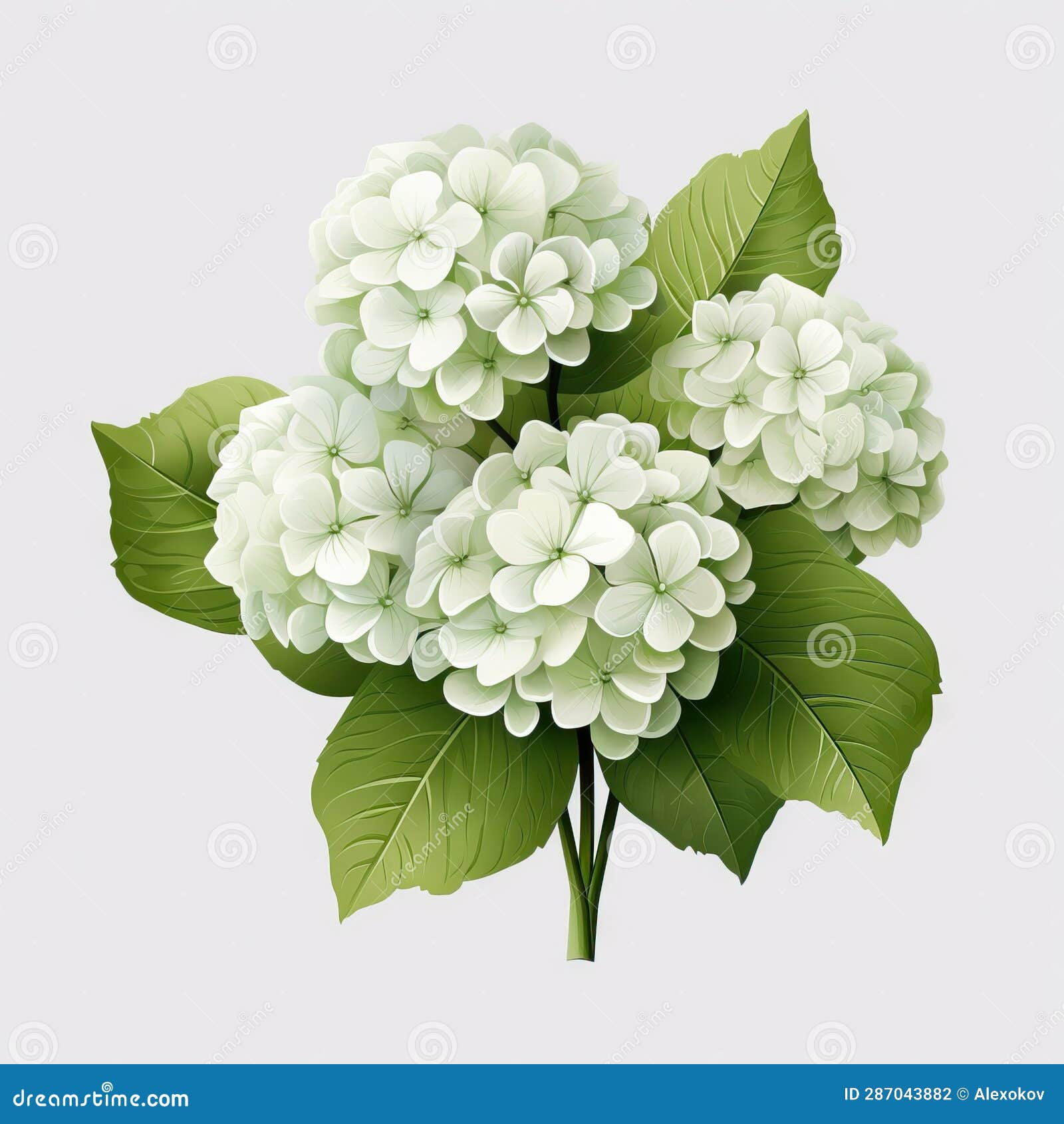 Minimalistic Animation of Hydrangea Flowers AI Generated Stock ...