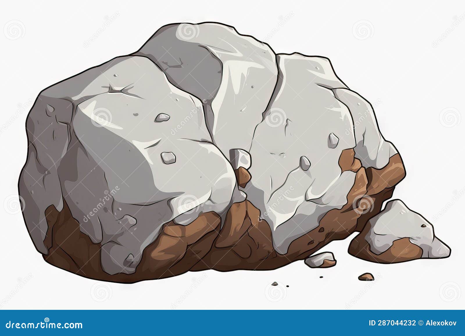 Minimalistic Animation of a Large Rock AI Generated Stock Illustration ...