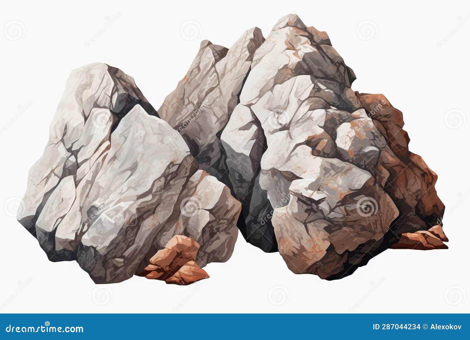 Minimalistic Animation of a Large Rock AI Generated Stock Illustration ...