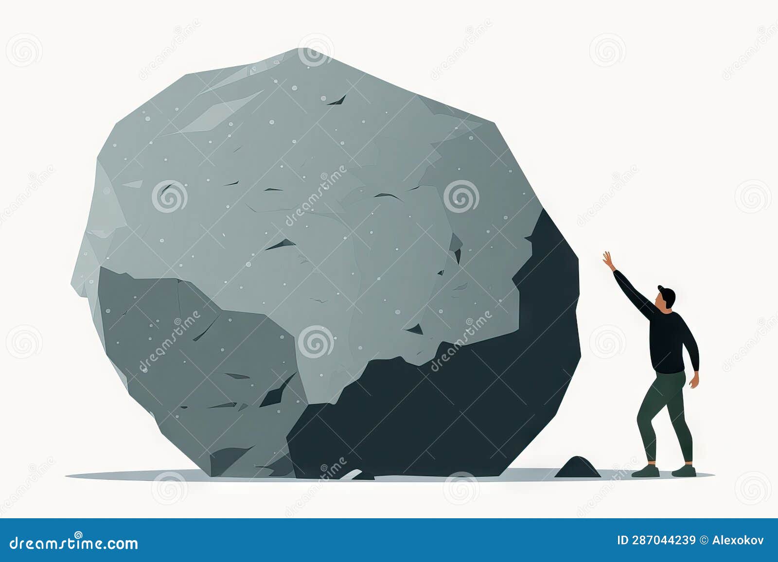 Minimalistic Animation of a Large Rock AI Generated Stock Illustration ...
