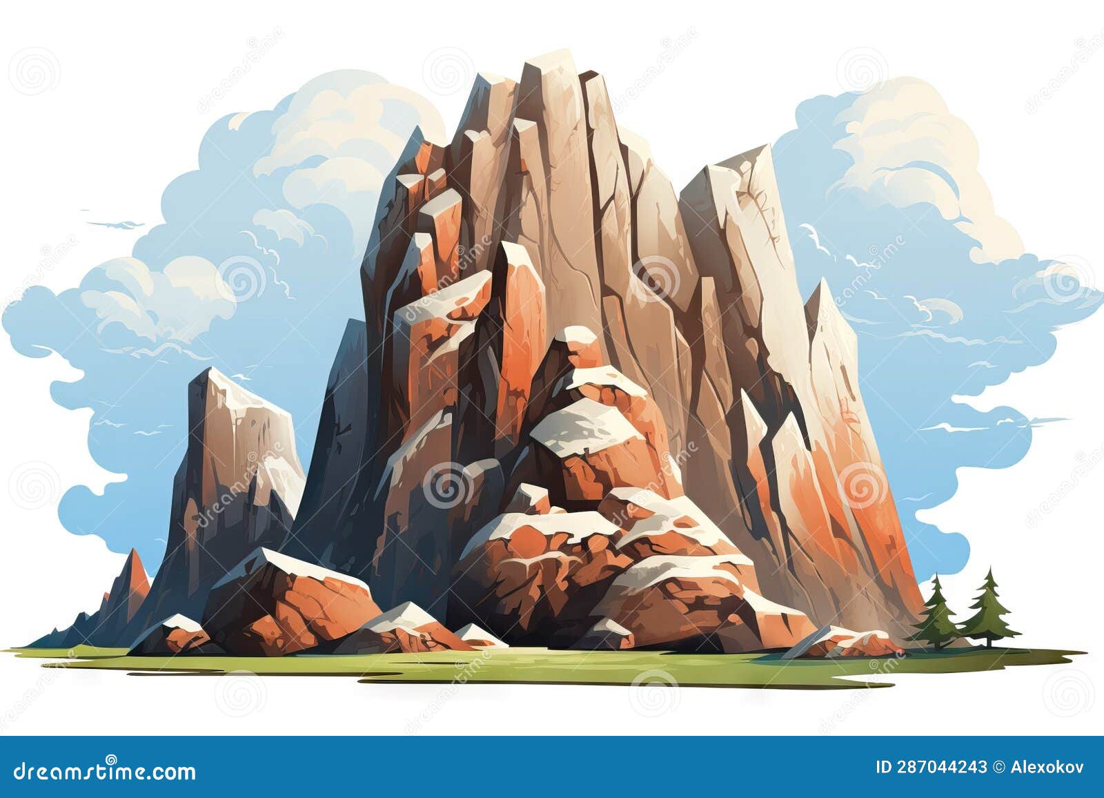 Minimalistic Animation of a Large Rock AI Generated Stock Illustration ...