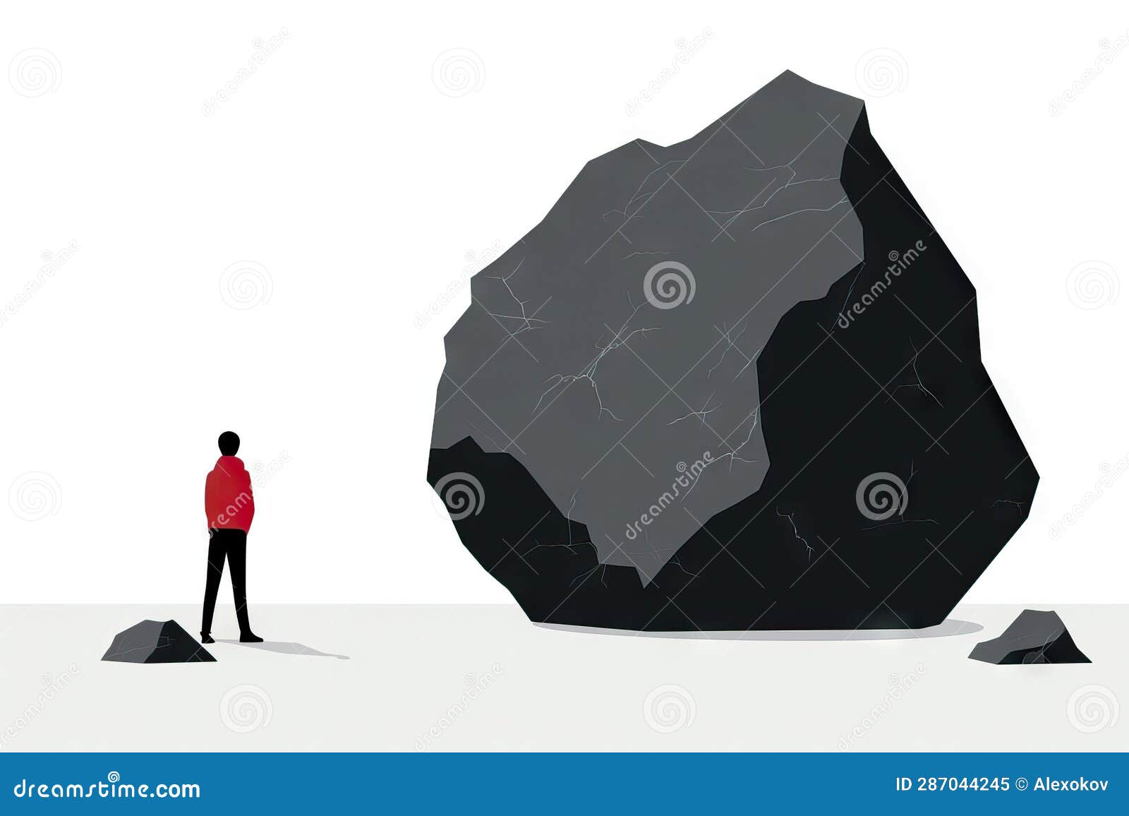 Minimalistic Animation of a Large Rock AI Generated Stock Illustration ...