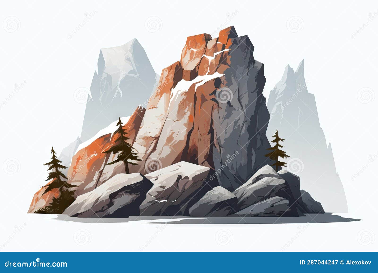 Minimalistic Animation of a Large Rock AI Generated Stock Illustration ...