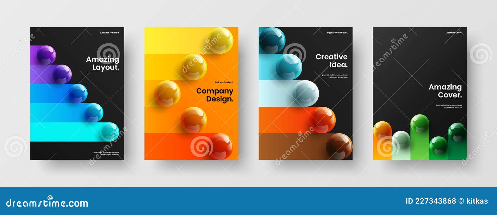 Minimalistic Annual Report Design Vector Template Bundle Stock Vector ...