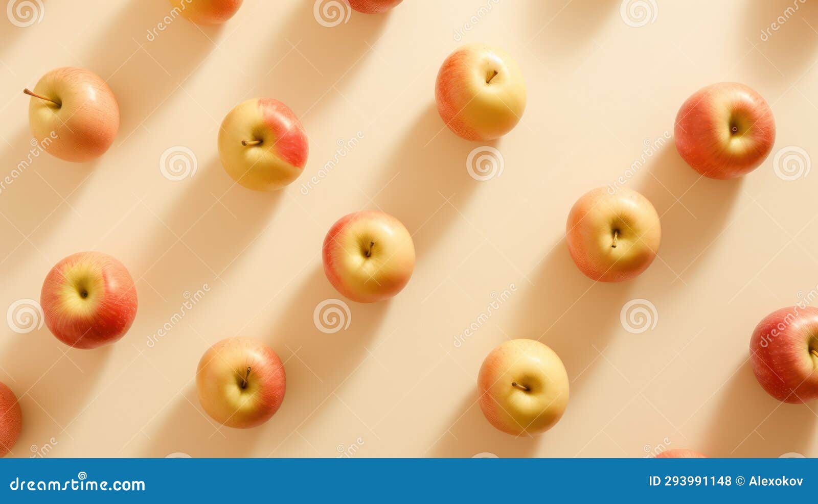 Minimalistic Apple Pattern on Beige Background AI Generated Stock ...