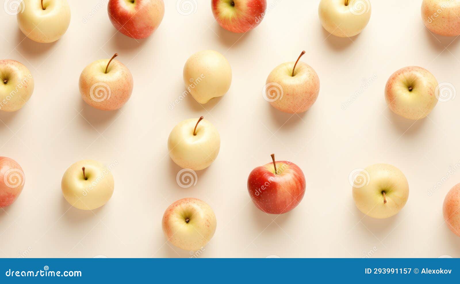 Minimalistic Apple Pattern on Beige Background AI Generated Stock ...