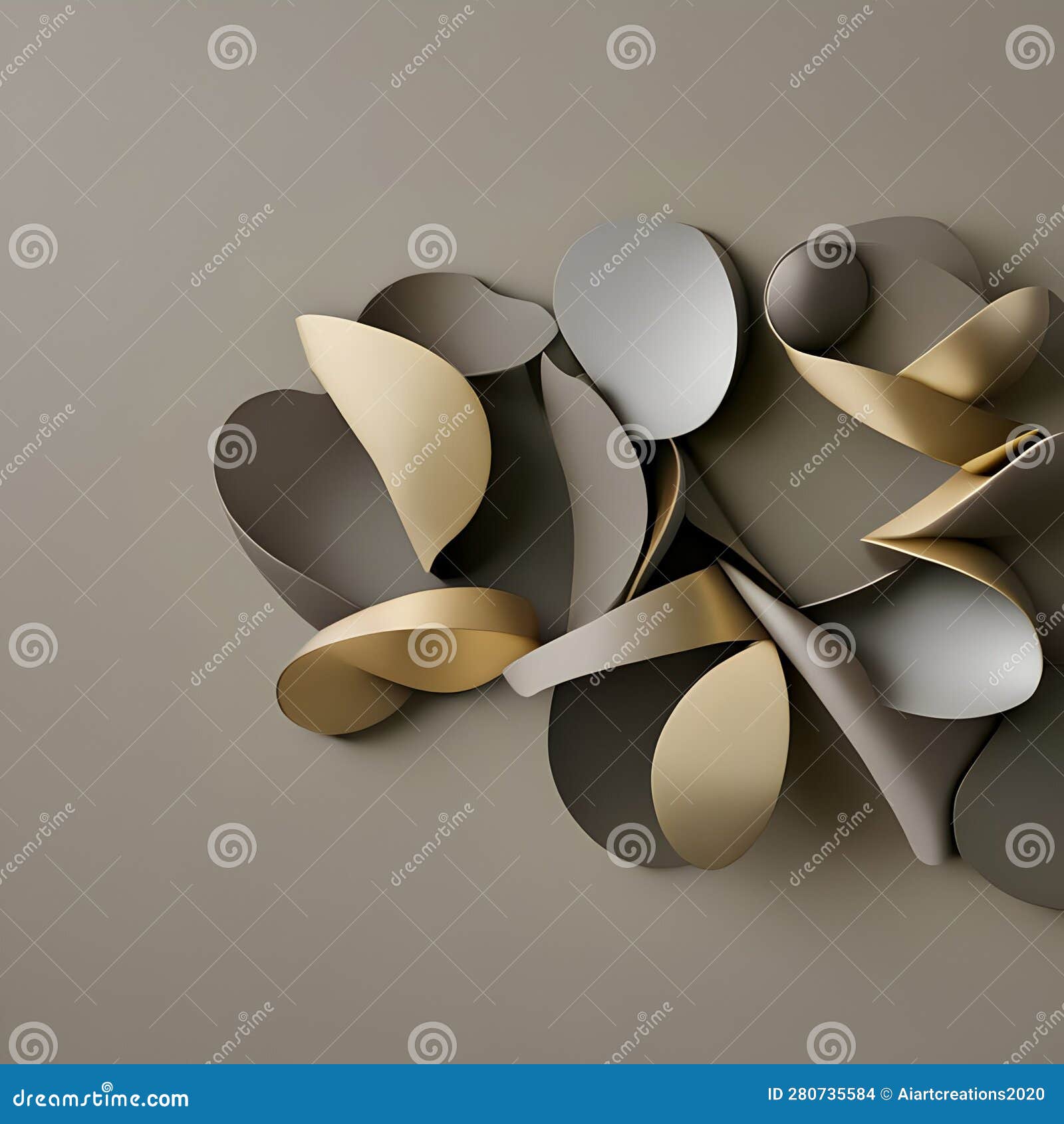 A Minimalistic Arrangement of Overlapping Organic Forms in Neutral ...