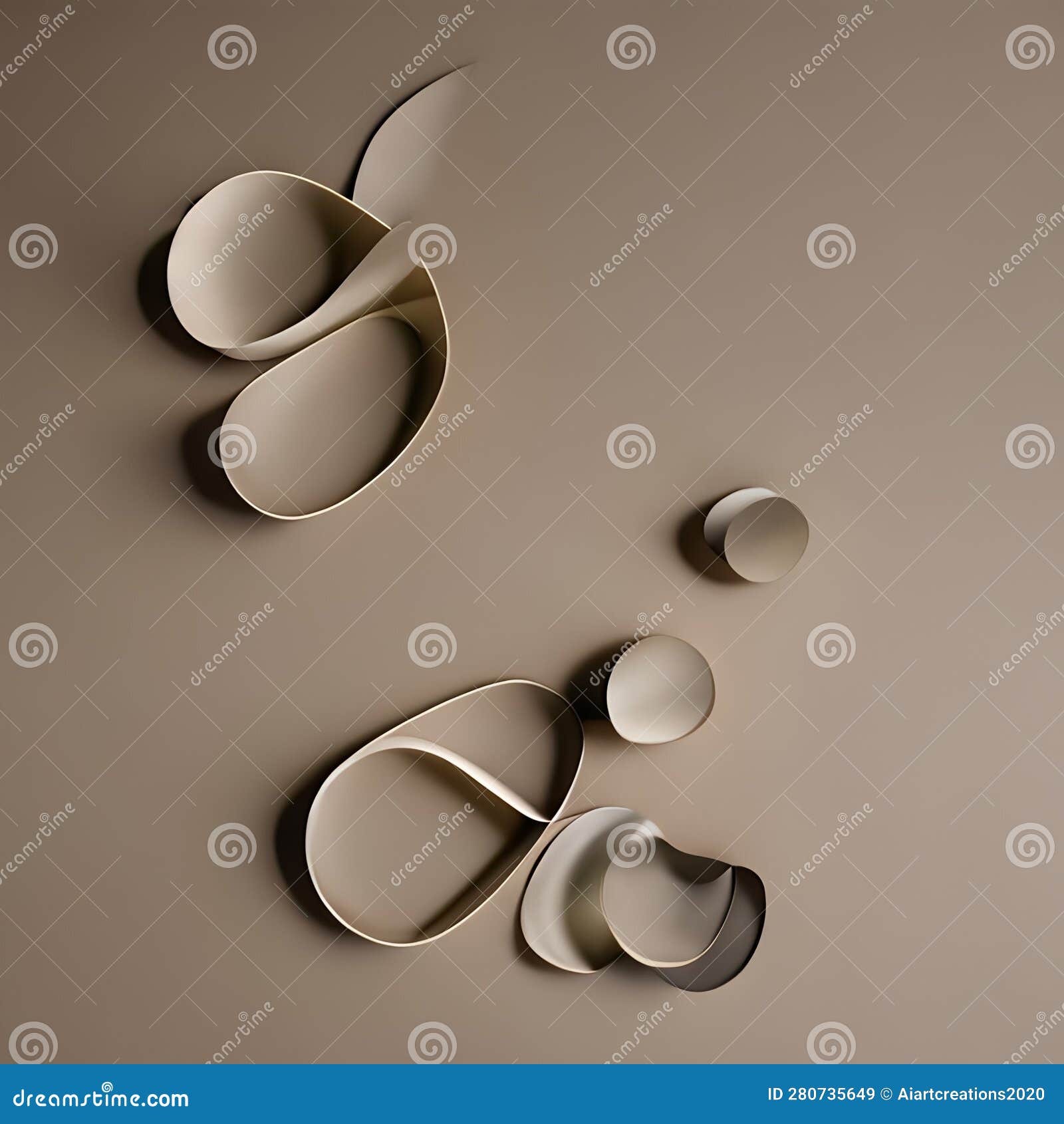 A Minimalistic Arrangement of Overlapping Organic Forms in Neutral ...