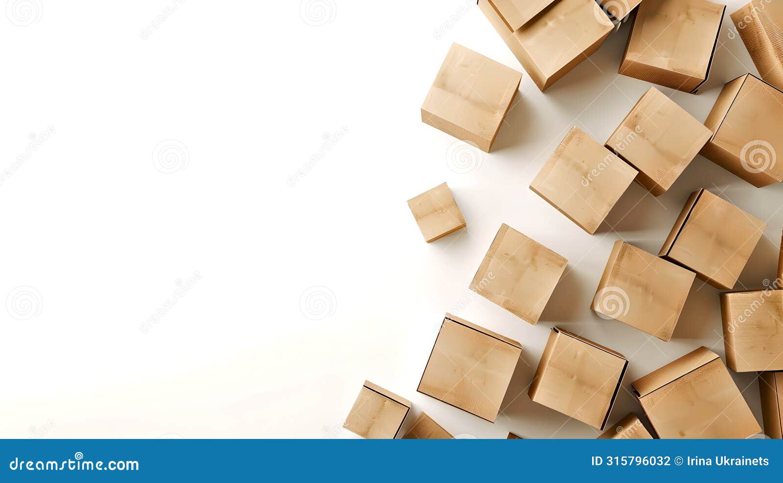 Minimalistic Array of Cardboard Boxes on a Clean White Background ...