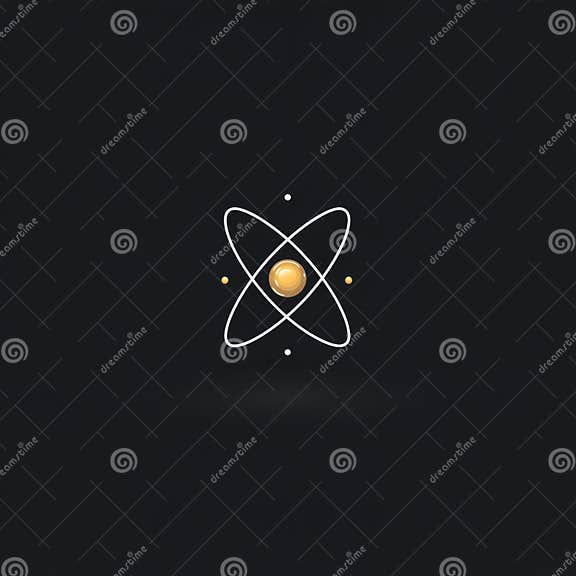 Minimalistic Atomic Model with Glowing Core on Dark Background Stock ...