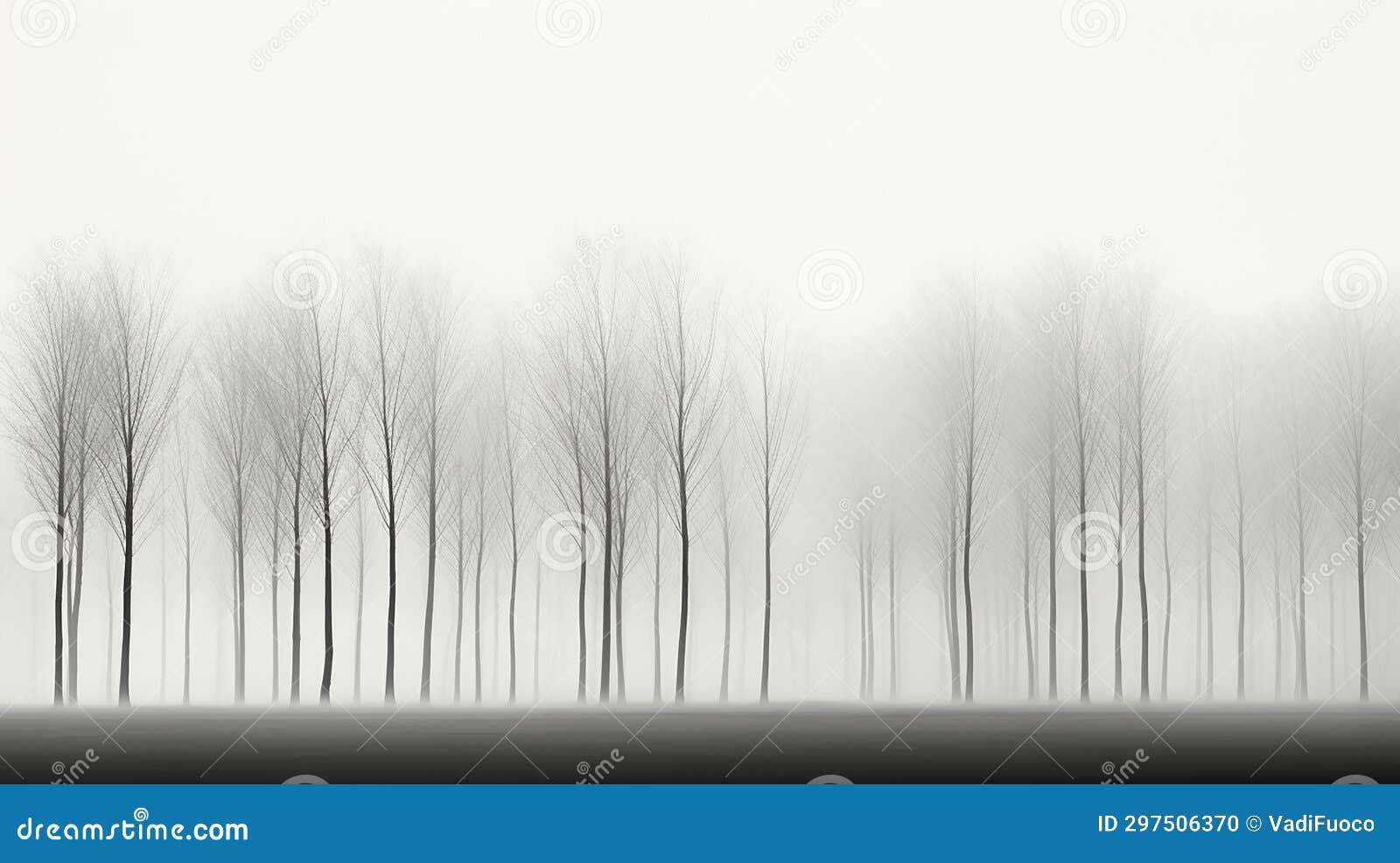 Minimalistic Autumn Landscape with Trees in Gray Tones. Autumn ...
