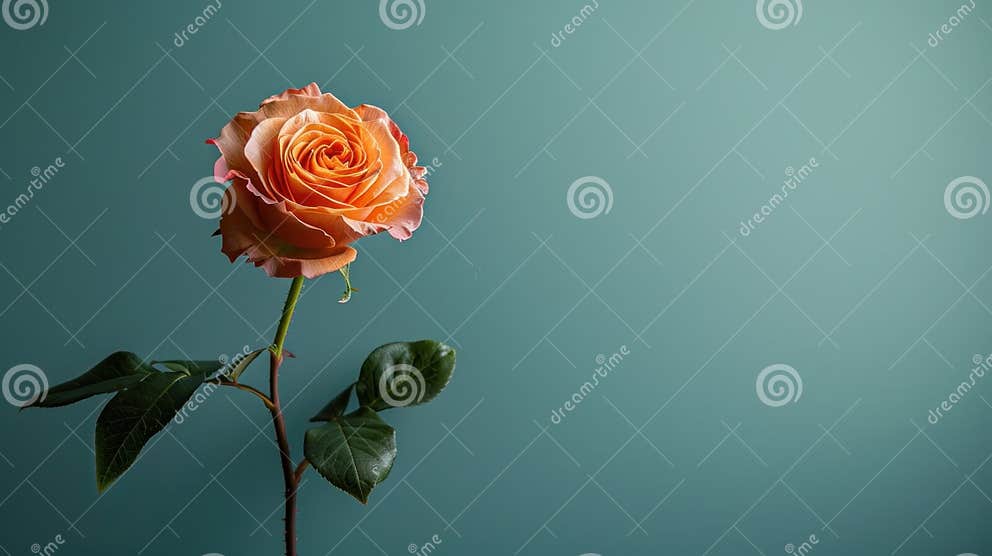 A Minimalistic Backdrop with a Single Rose in the Corner Stock Image ...