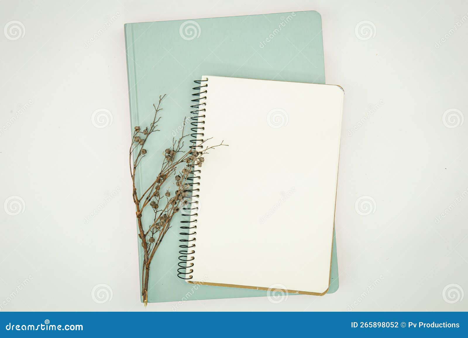 Minimalistic Background with Blank Notepad, Flat Lay. Stock Photo ...