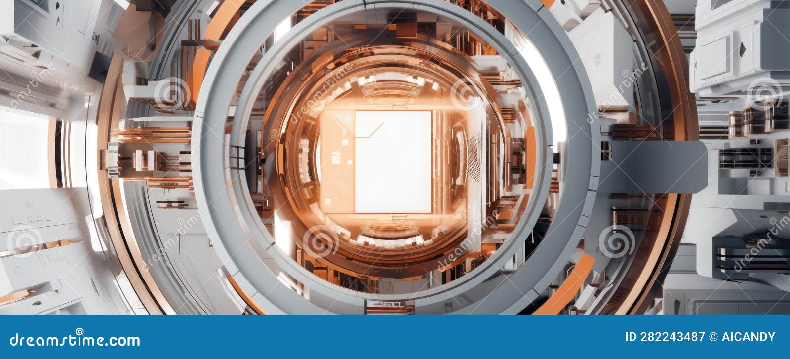 Minimalistic Background with Futuristic Interfaces and 3D Renderings ...