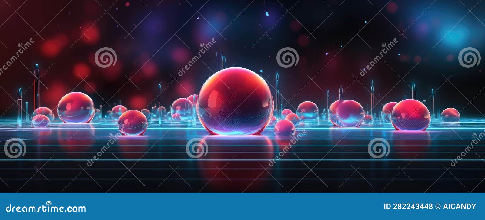 Minimalistic Background with Holographic Elements and Digital Spheres ...
