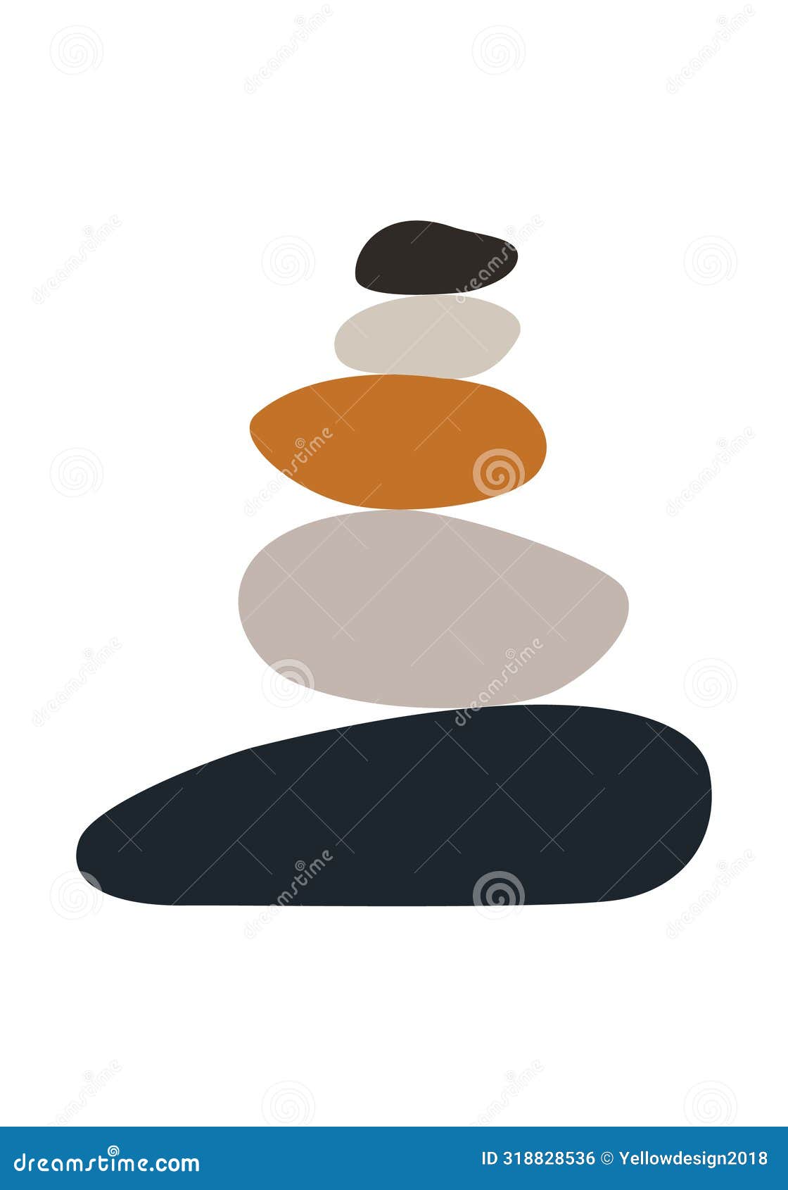 Minimalistic Balance Pebble Stone Zen Silhouette. Colored Stack Rock ...