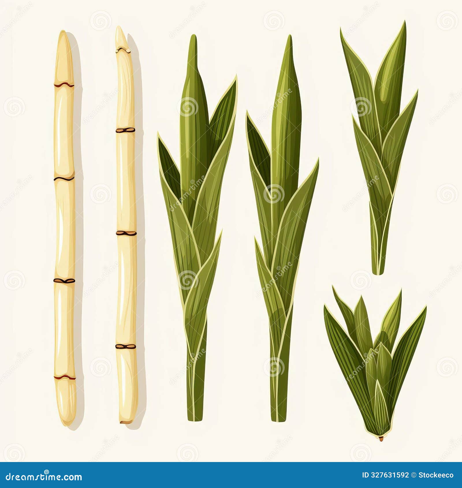 Minimalistic Bamboo Shoot Set Vector Svg Animation Assets Stock ...
