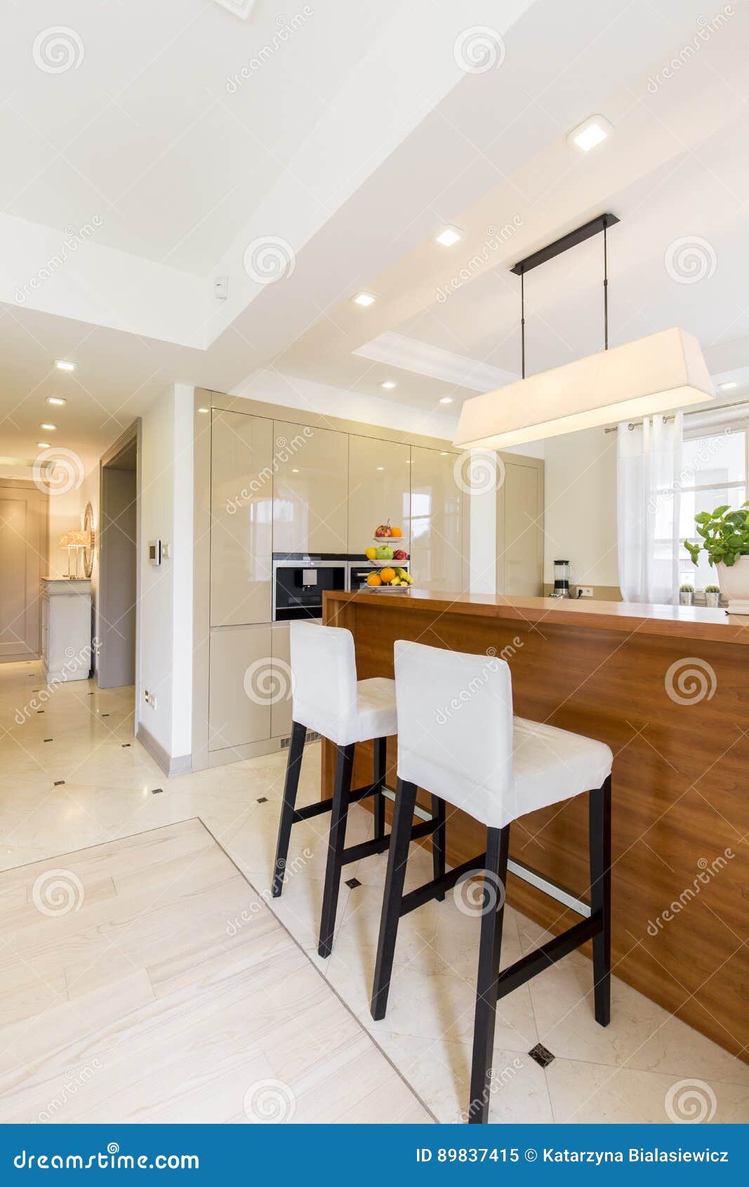 Minimalistic Bar Table with Bar Chairs Stock Image - Image of home ...