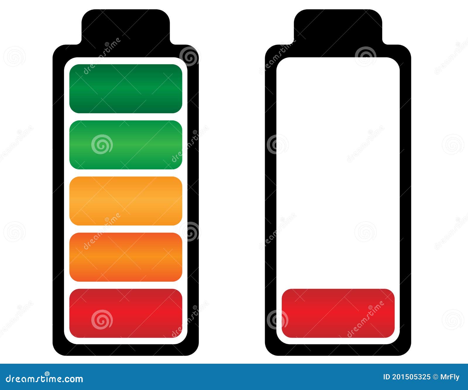 Minimalistic Battery Cell, Full and Empty, Set, Vector Illustration ...