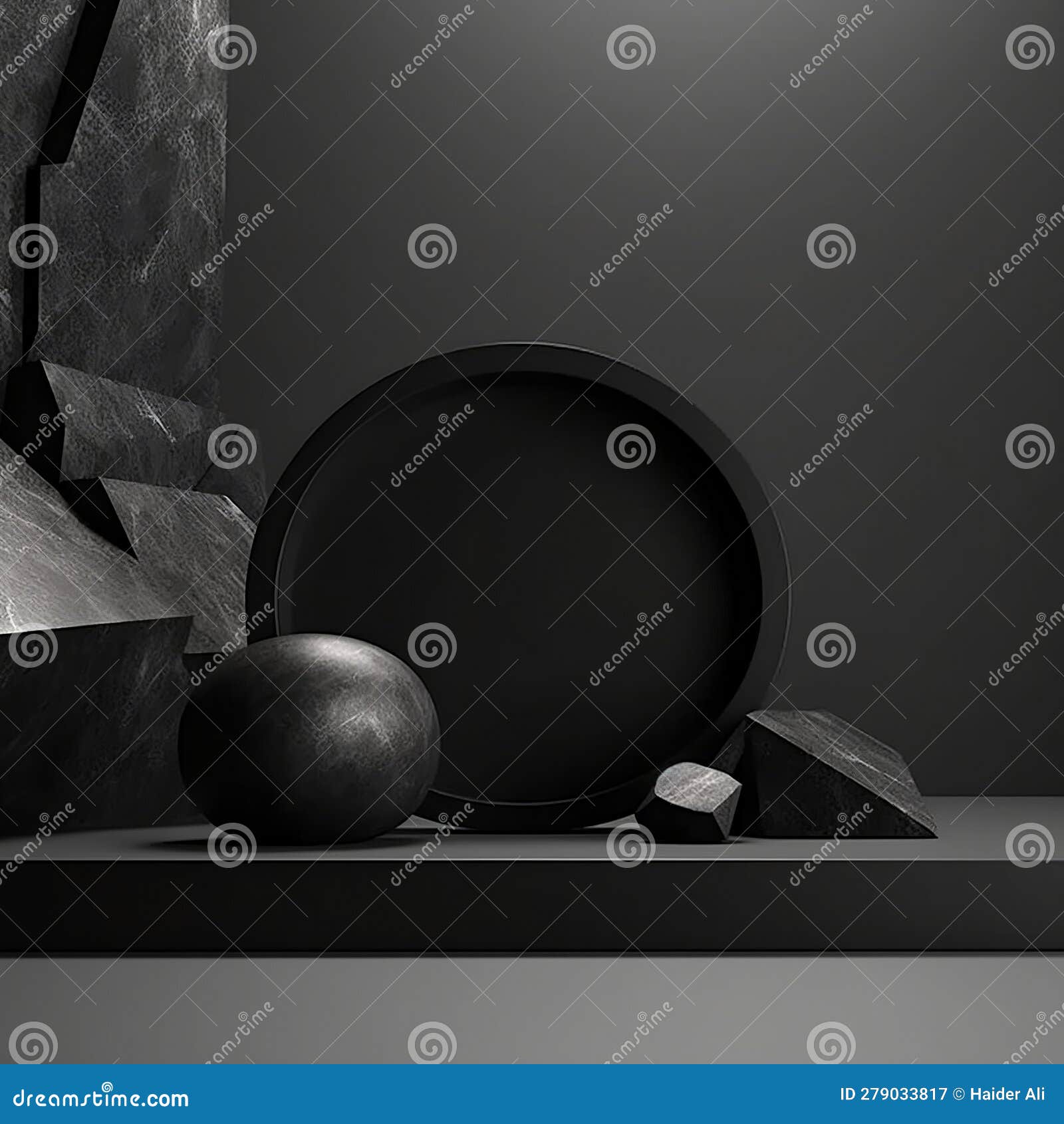 Minimalistic Black Geometric Stone and Rock Shape Background ...