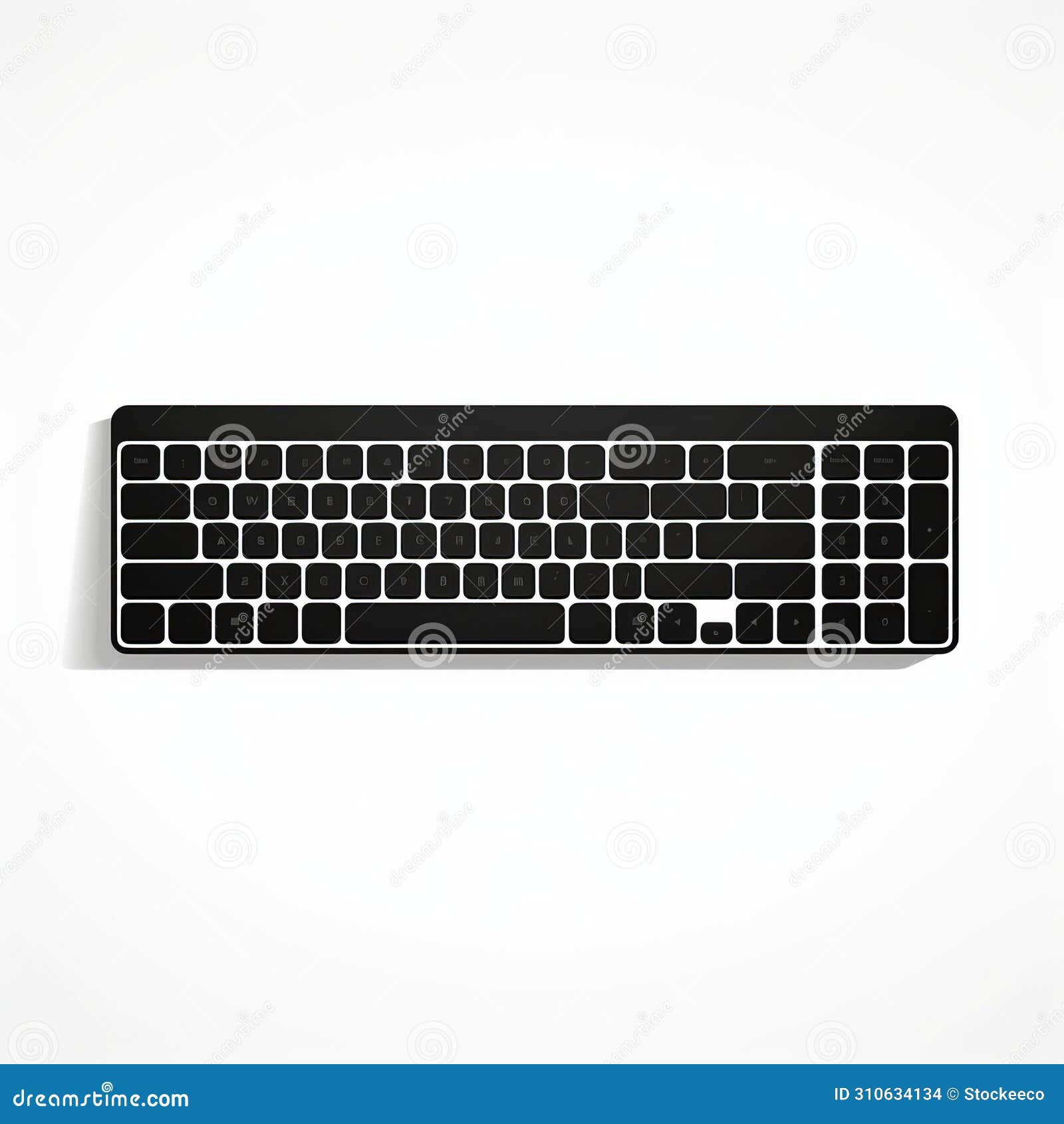 Minimalistic Black Keyboard Vector on White Background Stock ...