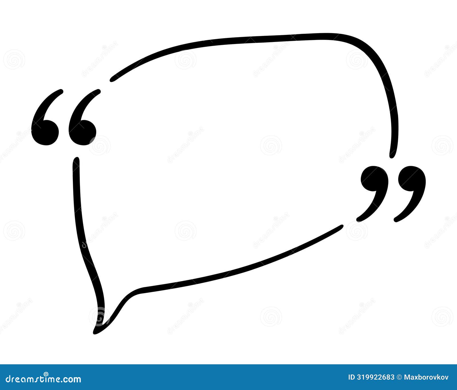 Simple Speech Bubble with Quotation Marks Stock Vector - Illustration ...