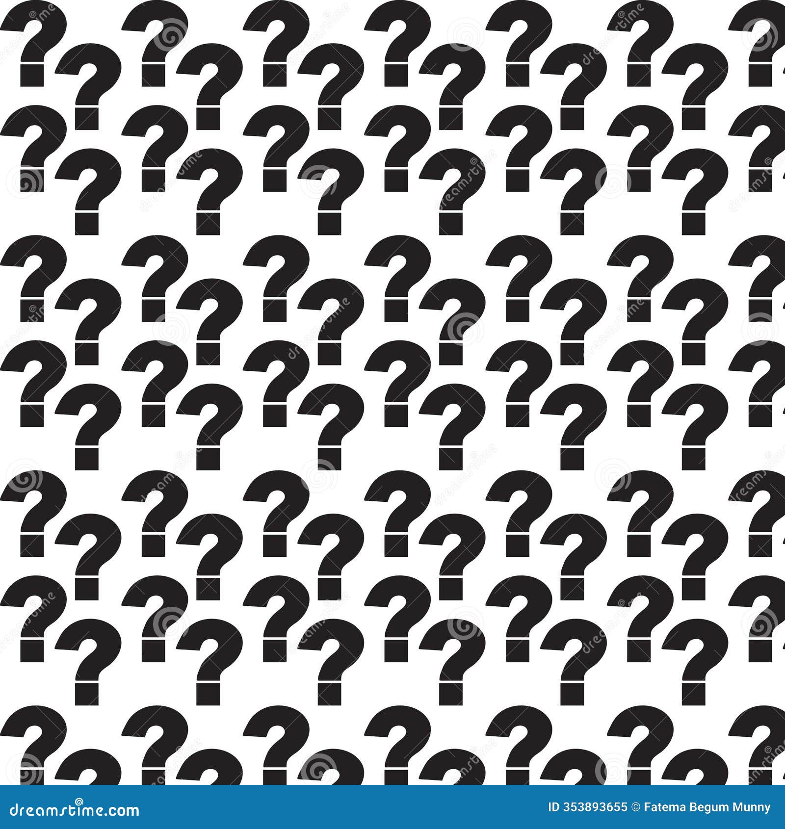Minimalistic Black Question Mark Pattern on White Background Stock ...