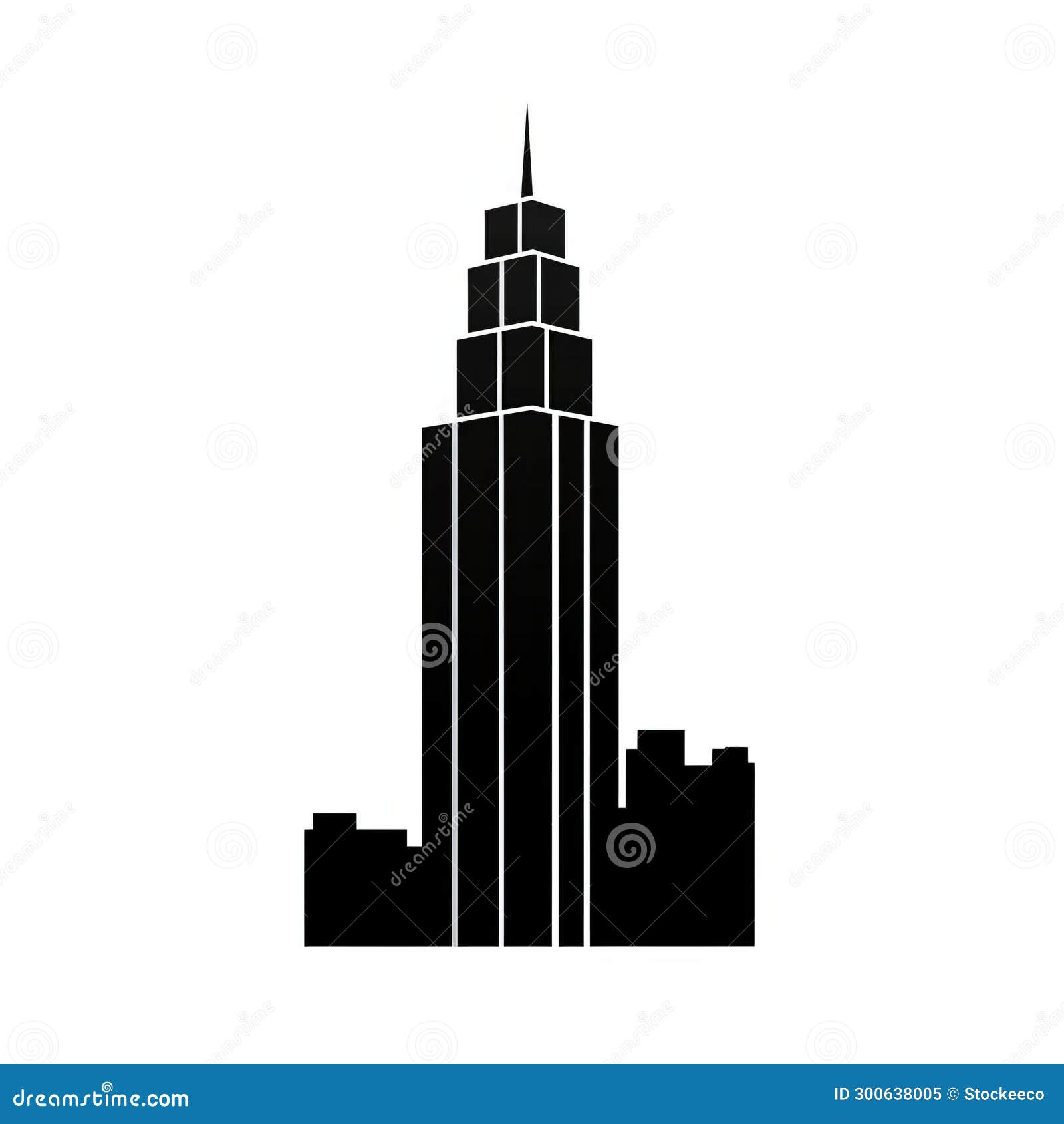 Minimalistic Black Silhouette of Empire State Building Stock ...