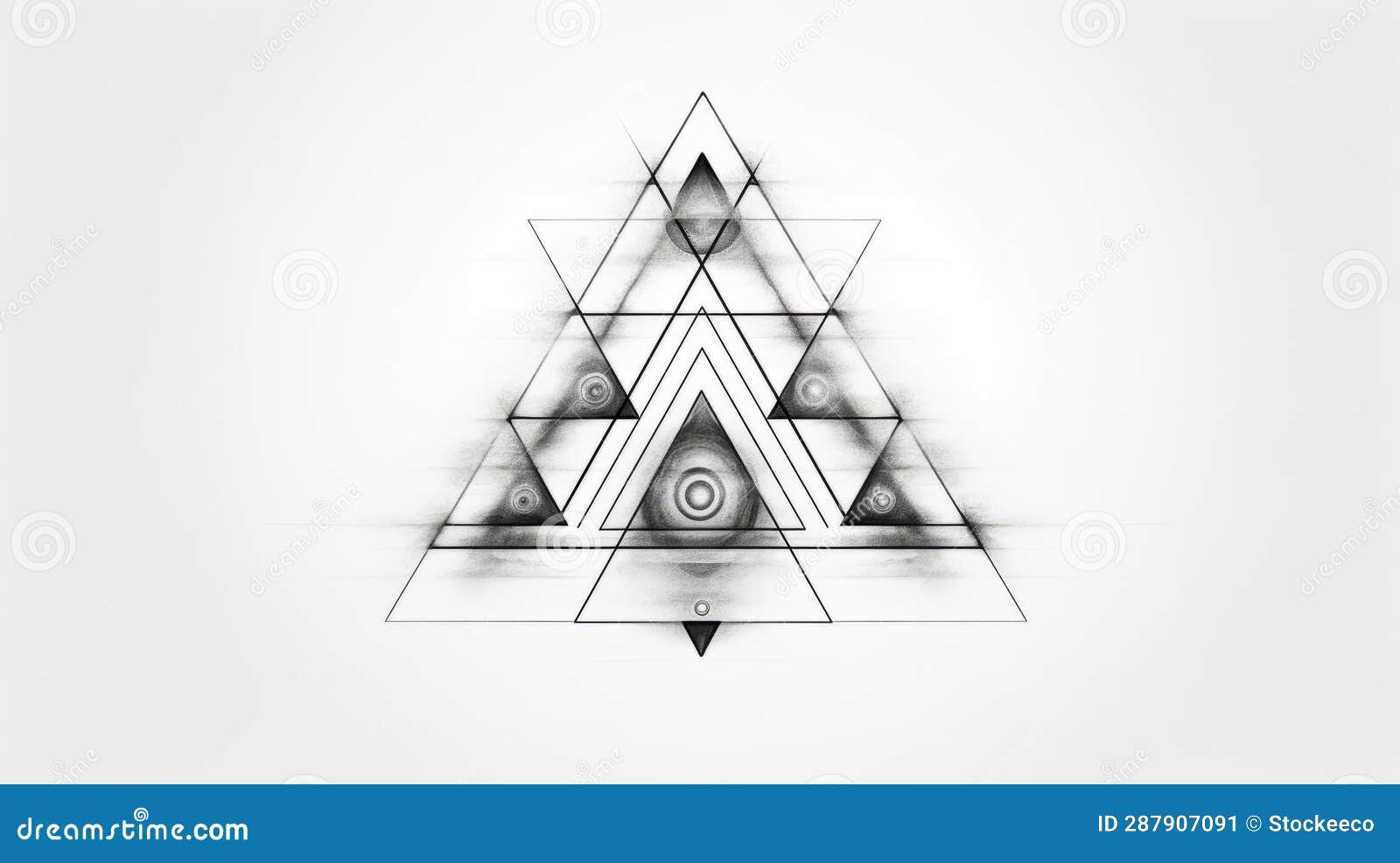 Minimalistic Black Triangle Tattoo Design for Enlightenment Stock Image ...