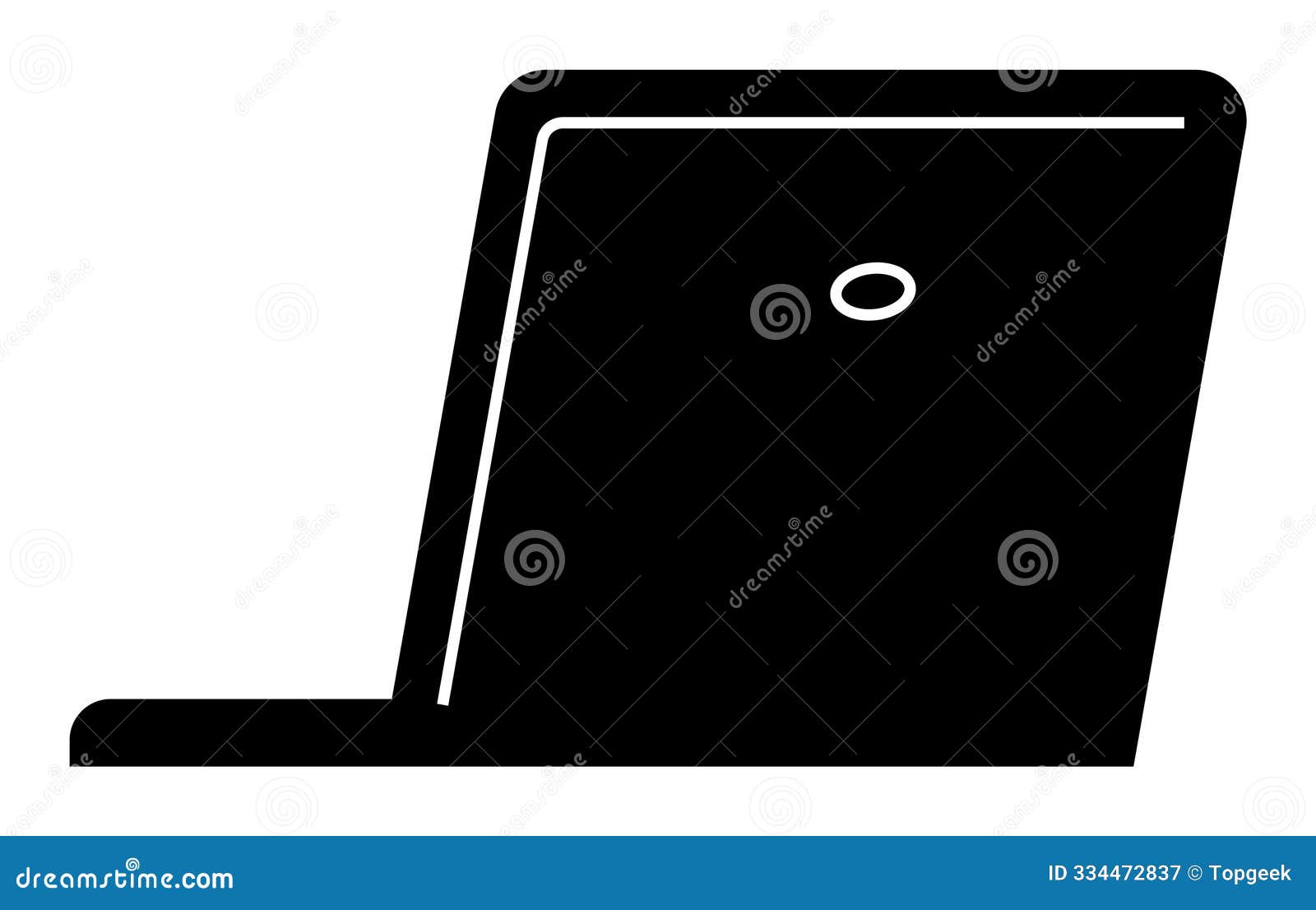 Minimalistic Black and White Vector of a Side View of a Laptop Stock ...