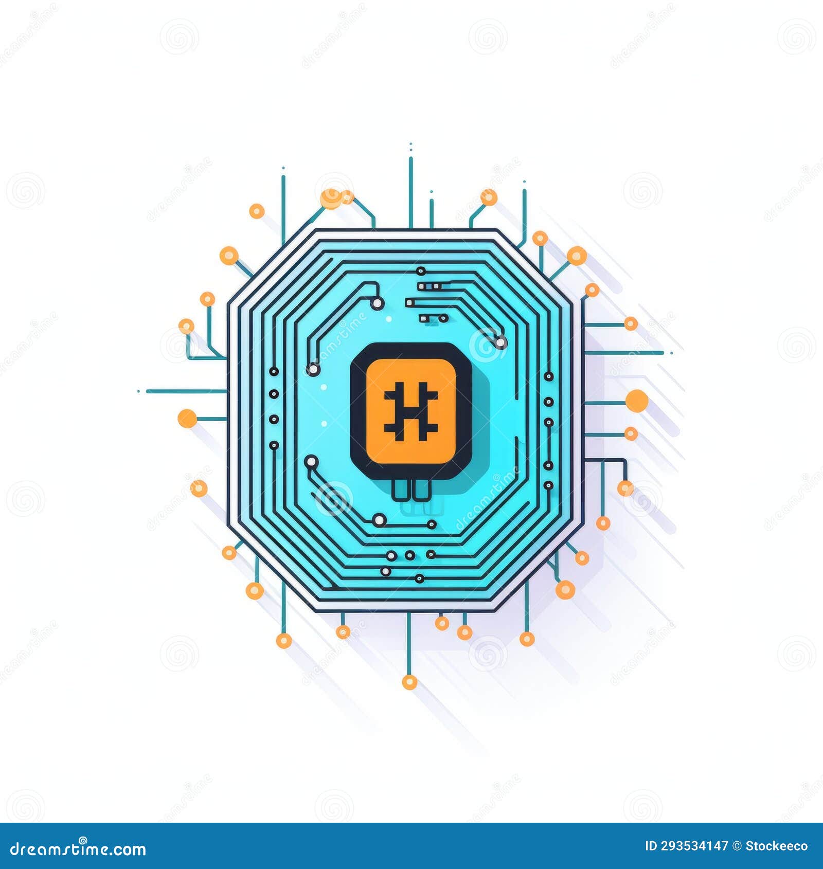 Minimalistic Blockchain Chip Icon with Fluid Transitions Stock ...