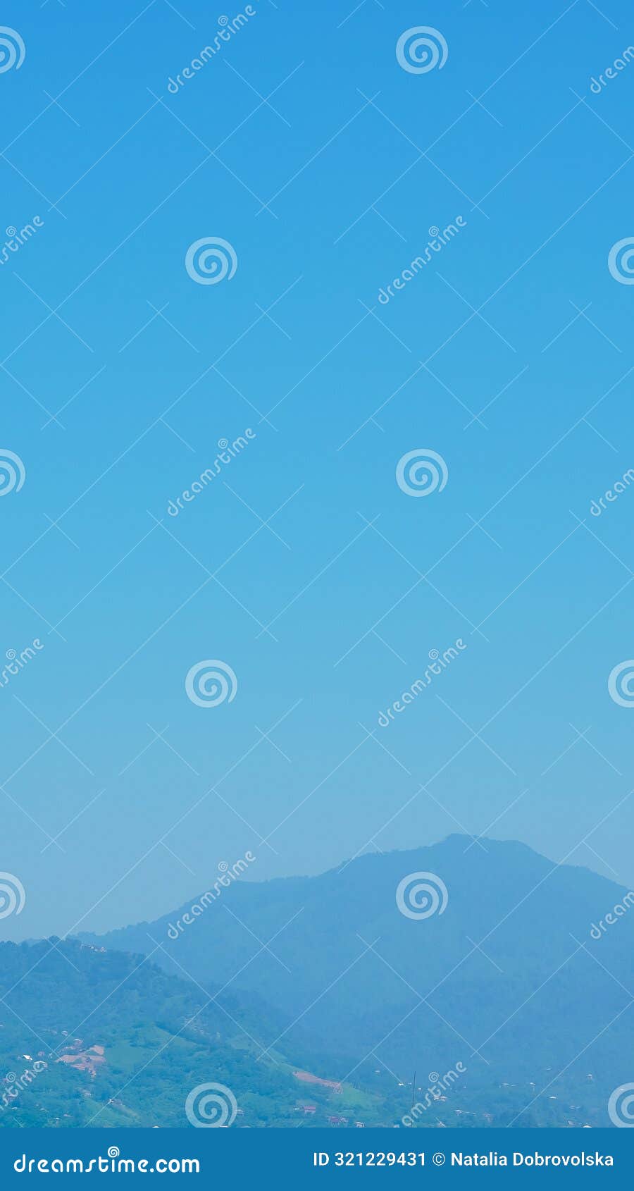 Minimalistic Blue Background Featuring Serene Mountains, Calm Scene ...