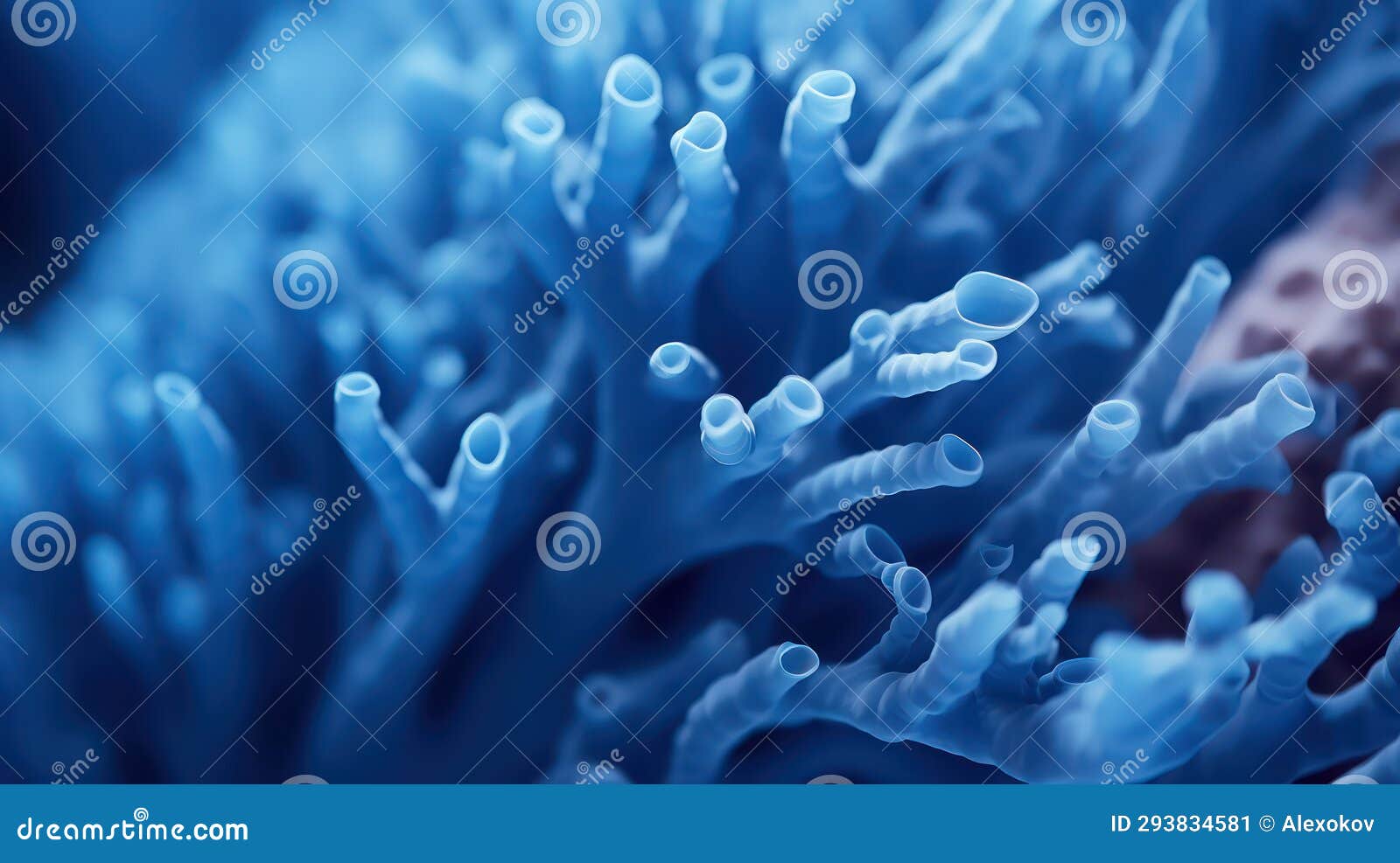 Minimalistic Blue Coral Closeup AI Generated Stock Illustration ...