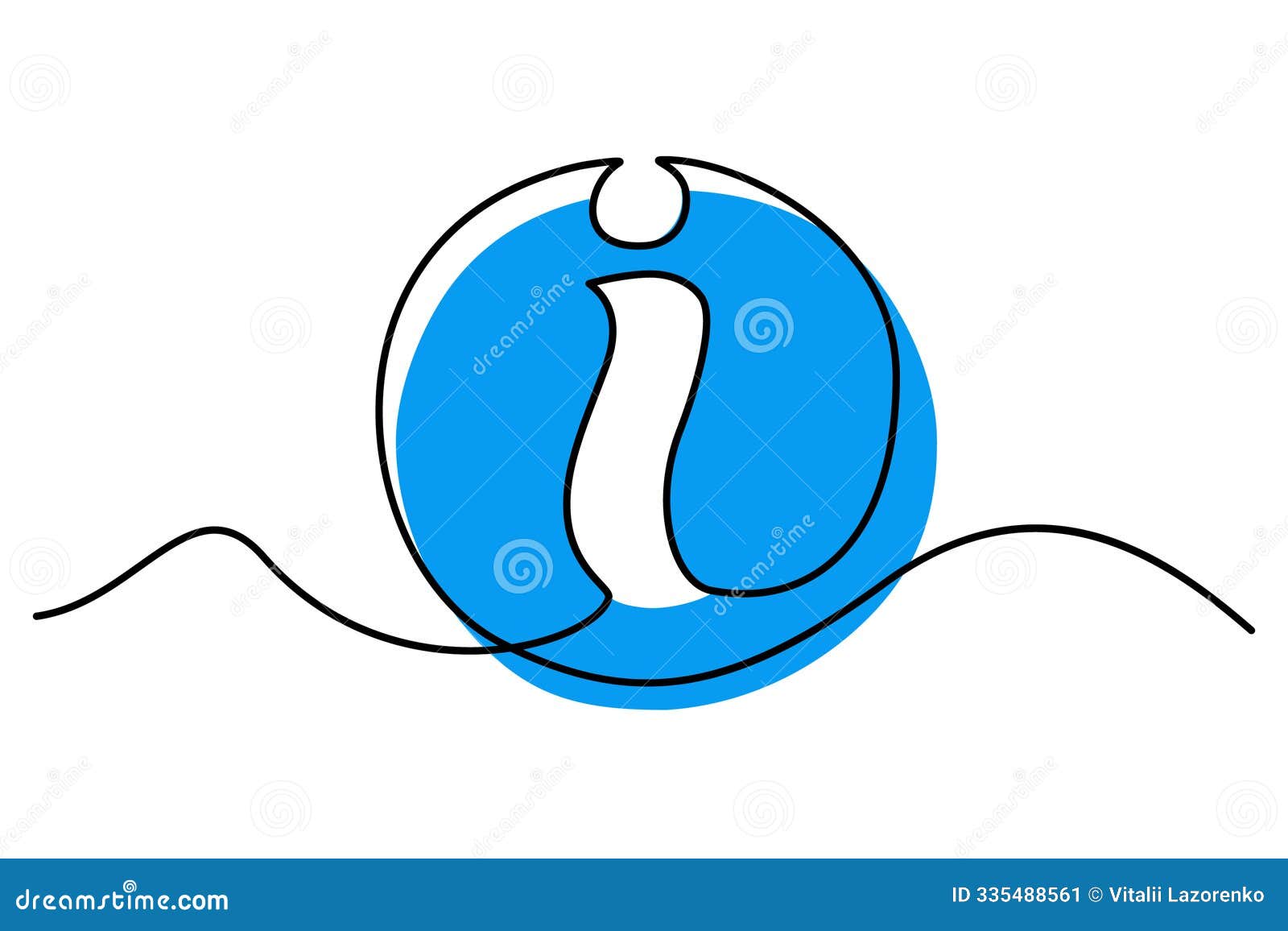 Minimalistic Blue Information Symbol Design With A Flowing Line Element ...