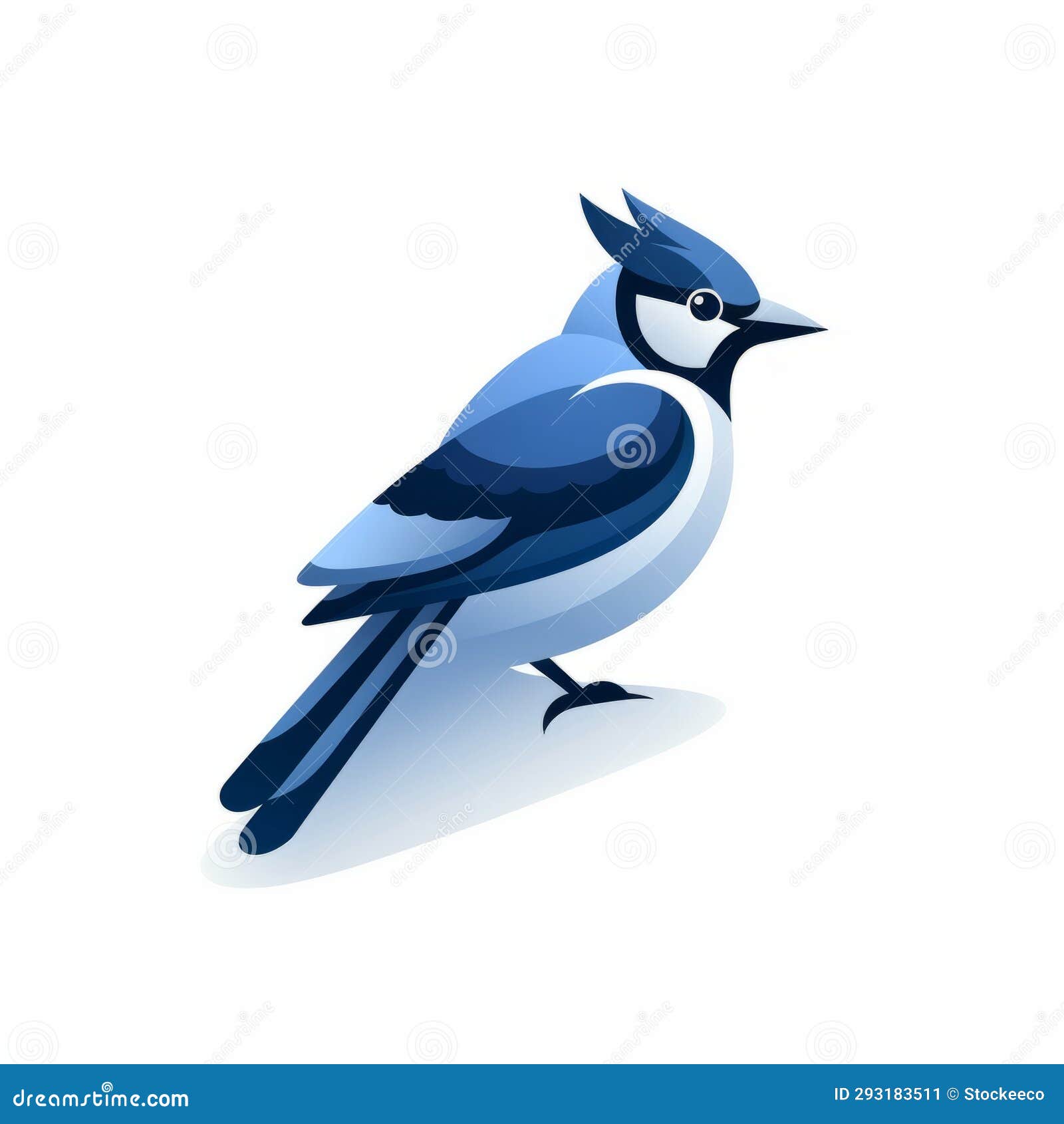 Minimalistic Blue Jay Vector Icon - High Contrast Composition Stock ...