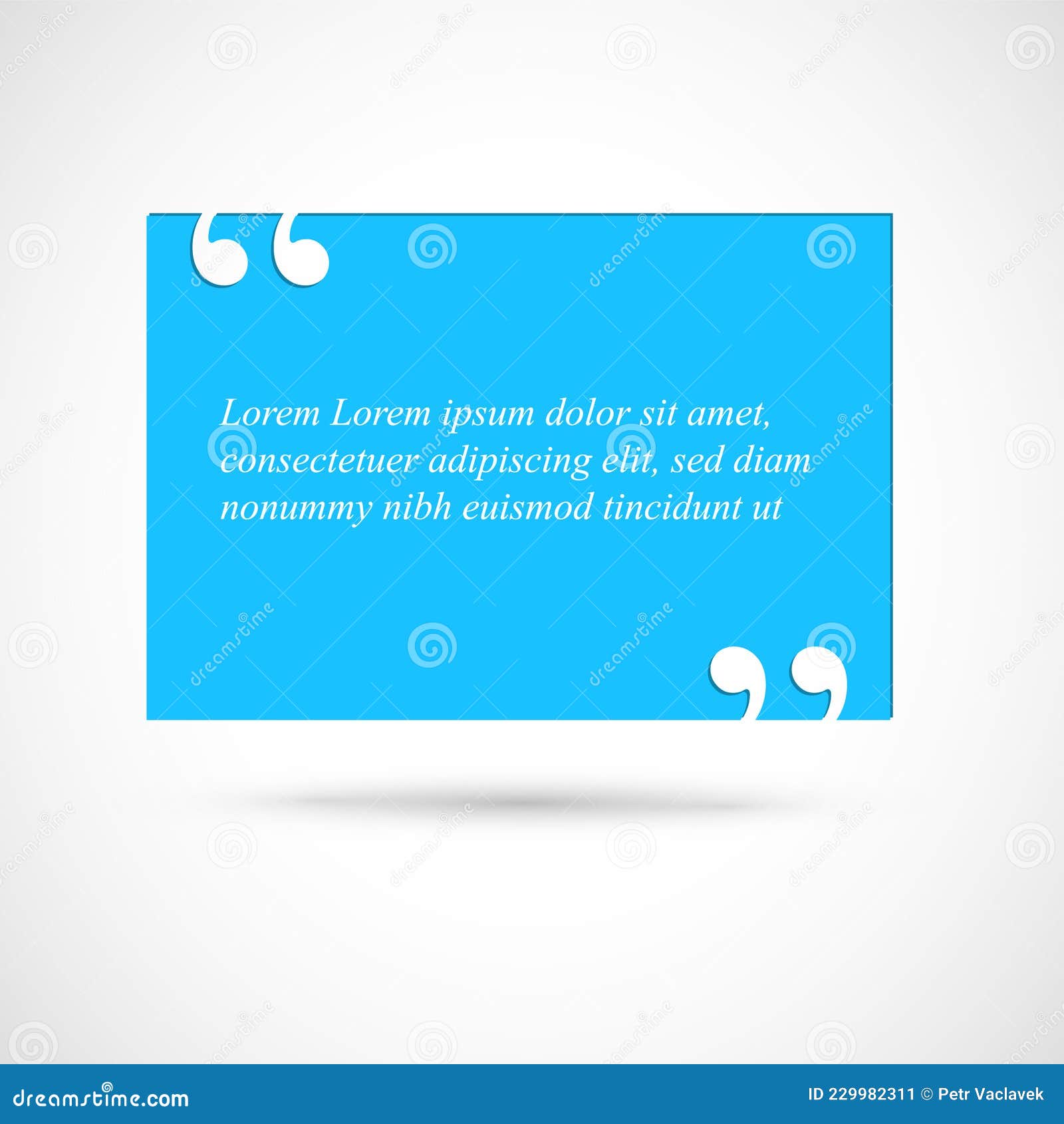 Minimalistic Blue Quote Template with Quotation Marks Stock Vector ...