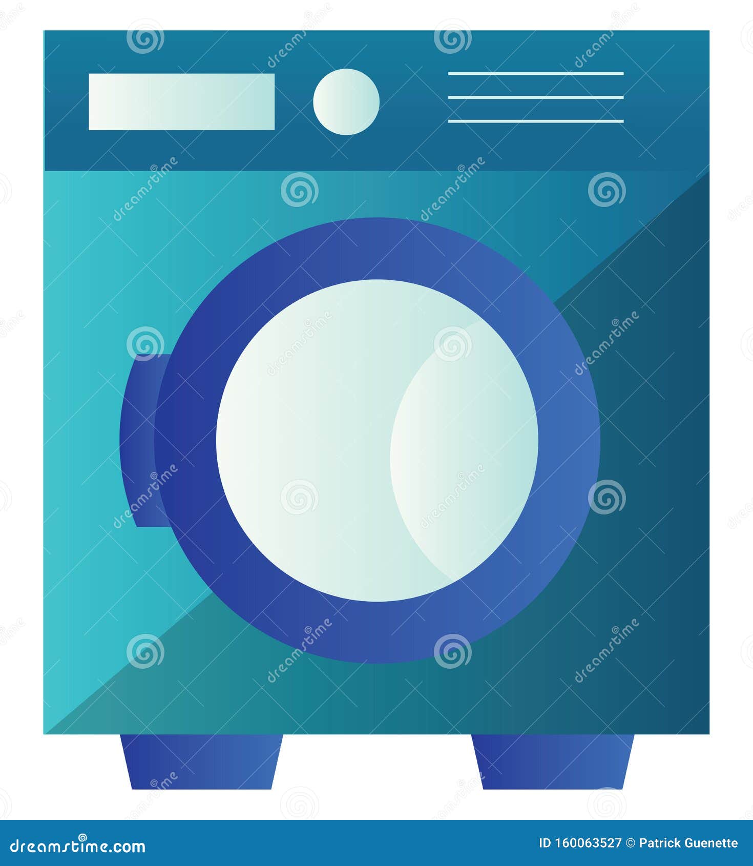 Minimalistic Blue Washing Machine Vector Illustration on a Stock Vector ...