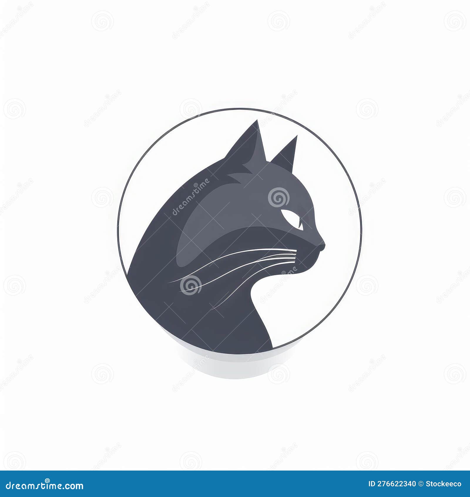Minimalistic Cat Logo in 2d Vector Icon Style Stock Illustration ...