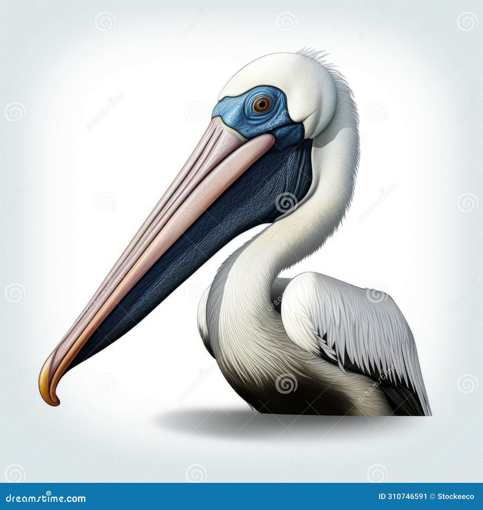 3d Cel Shaded Pelican Model In Full Body Pose Stock Photography ...