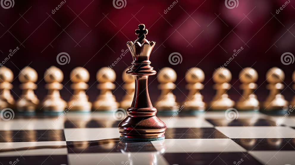 Minimalistic Chess Pieces on Heart-Patterned Chessboard AI Generated ...