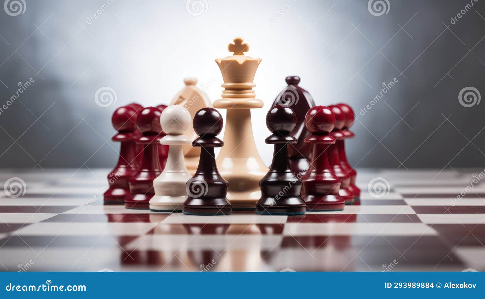 Minimalistic Chess Pieces on Heart-Patterned Chessboard AI Generated ...